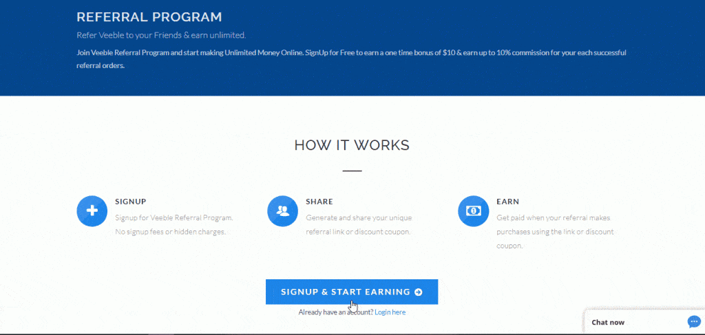 Referral program gif - Veeble Hosting