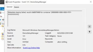 How to resolve Device Setup Manager Event ID 131 error? - Veeble Hosting