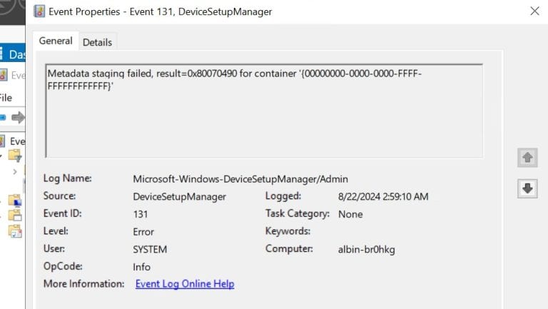 How to resolve Device Setup Manager Event ID 131 error? - Veeble Hosting