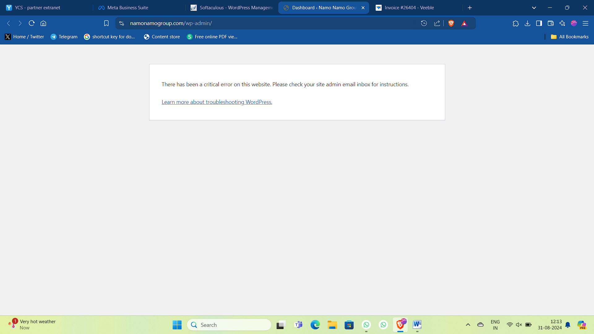 How to fix "There has been a critical error on this website" In ...