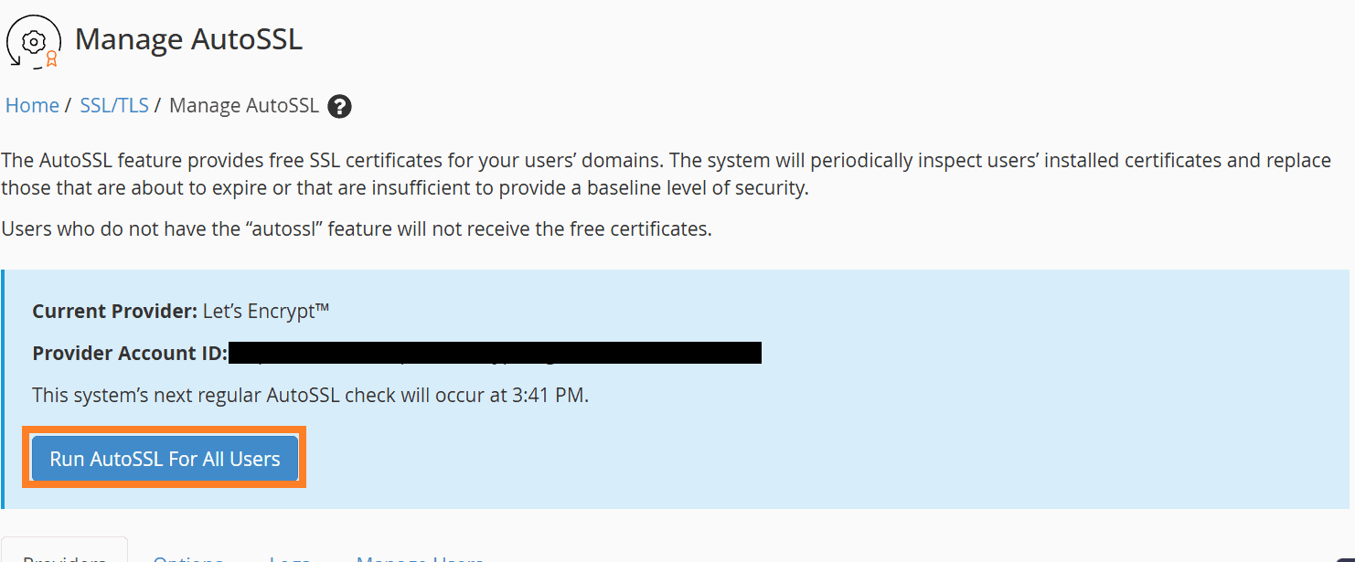 How to enable AutoSSL for all users from WHM - Veeble Hosting
