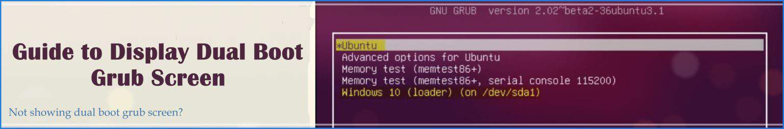 Fix Grub Menu Not Showing Dual Boot Windows Linux